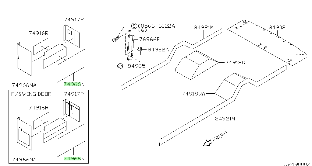 Buy Genuine Nissan 74920WJ605 (74920-WJ605) Mat-Side Step,rear. Photos ...