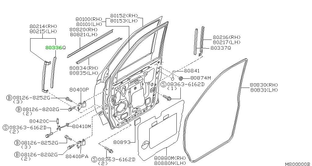 Buy Genuine Nissan 803367C300 (80336-7C300) Glass Run Rubber-Fr Door ...