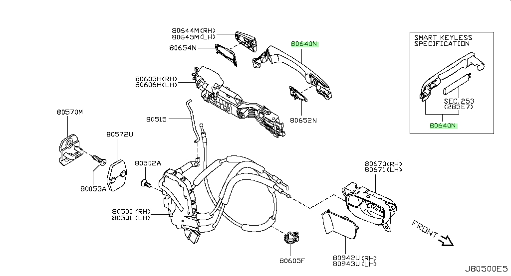 Buy Genuine Nissan 806401LA0A (80640-1LA0A) Grip-Outside Handle. Prices ...