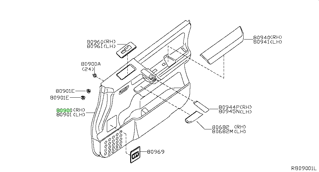 Buy Genuine Nissan 80900ZV60A (80900-ZV60A) Finisher Assembly-Front ...