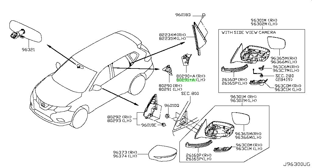 Buy Genuine Nissan 822914BA0A (82291-4BA0A) Cover-Front Door Corner ...