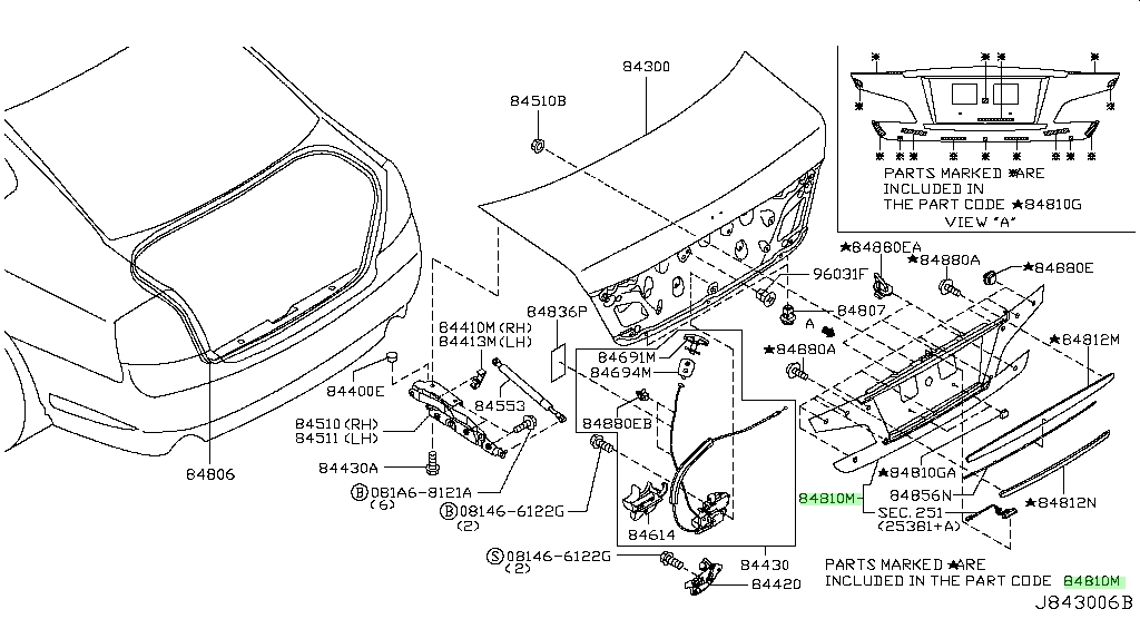 Buy Genuine Nissan 84810EV52A (84810-EV52A) Finisher Assembly-Trunk Lid ...