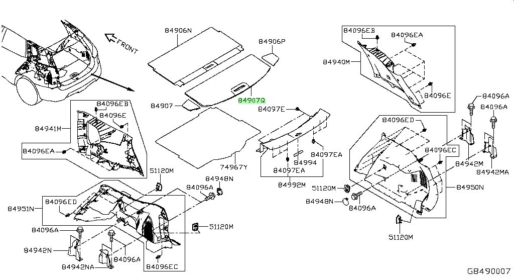 Buy Genuine Nissan 849B8HX70A (849B8-HX70A) Board Assembly-Luggage ...