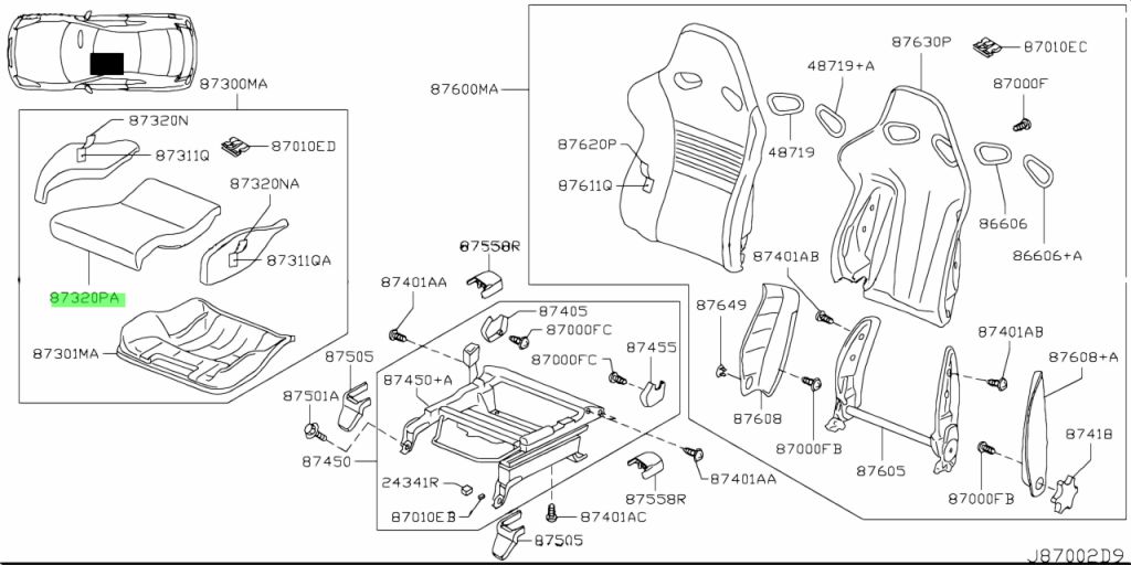 Buy Genuine Nissan 87370JW60A (87370-JW60A) Trim & Pad Assembly, Front ...