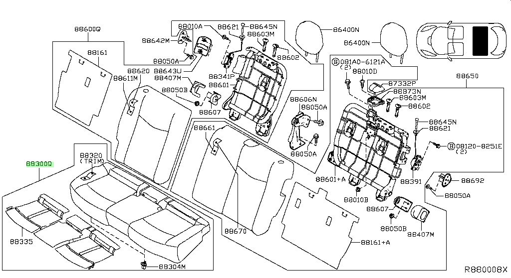 Buy Genuine Nissan 883003NF1E (88300-3NF1E) Cushion Assembly-Rear Seat ...