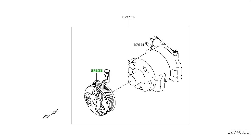 Buy Genuine Nissan 926603XC0A (92660-3XC0A) Clutch Assembly-Compressor ...