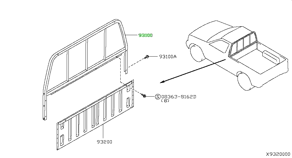 Buy Genuine Nissan 931002S411 (93100-2S411) Frame Assembly-Guard for ...