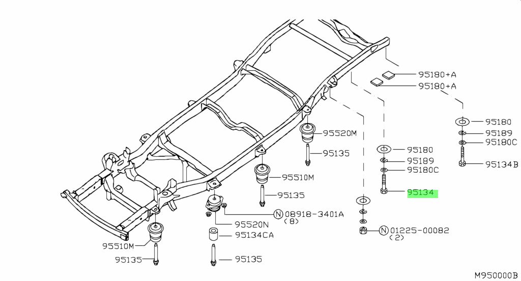 Buy Genuine Nissan 95516EA800 (95516-EA800) Bolt. Photos, weight - Amayama