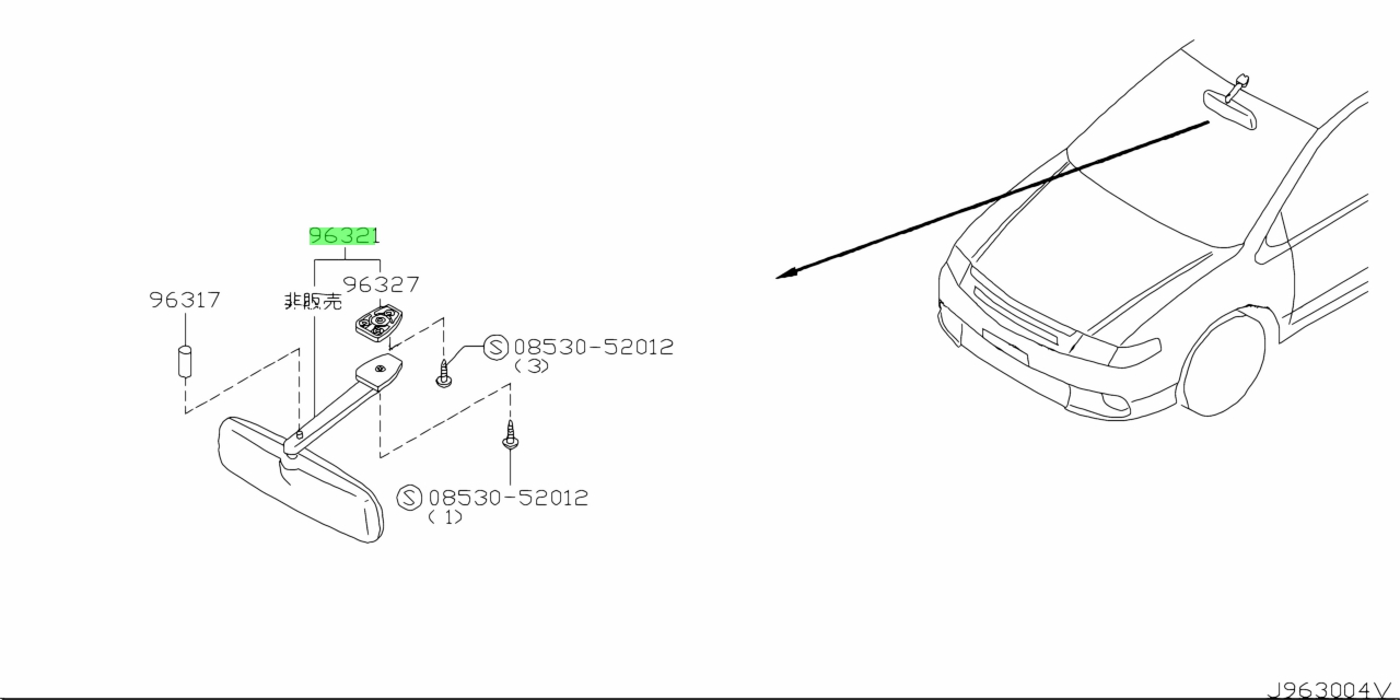 Buy Genuine Nissan 96321WD200 (96321-WD200) Mirror Assembly, Inside ...