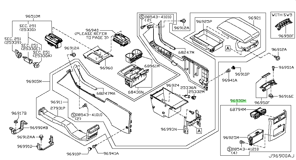 Buy Genuine Nissan 96930EH10A (96930-EH10A) Finisher-Console Box ...