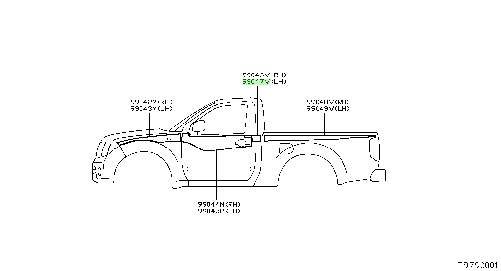 Buy Genuine Nissan 99047JS50B (99047-JS50B) Stripe-Accent,body Side ...