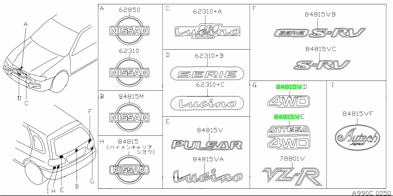 Buy Genuine Nissan 990991N500 (99099-1N500) Label, Rear for Nissan ...