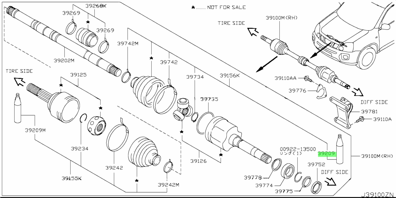 Купить Nissan C97094V030 (C9709-4V030) Уплотнитель Резиновый. Цены ...