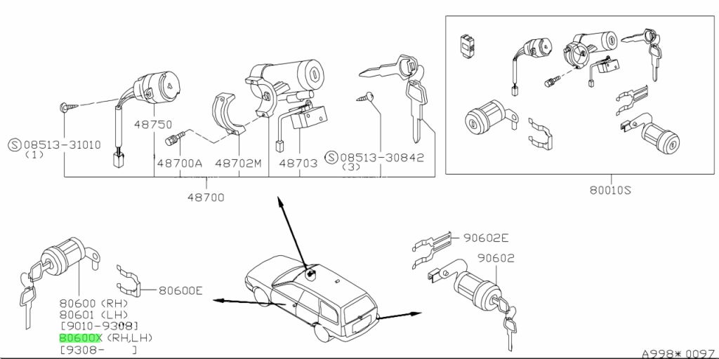 Buy Genuine Nissan H060050J02 (H0600-50J02) Cylinder Assembly-Door Lock ...