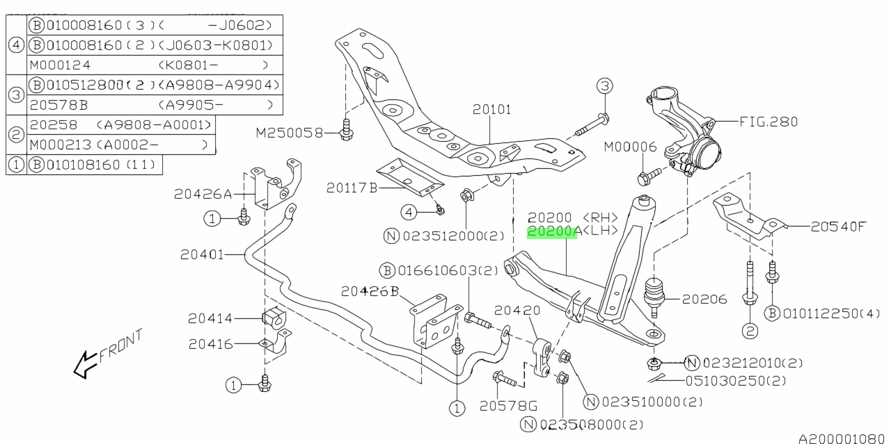 Buy Genuine Subaru 20219TC010 Transverse Link Assembly-Left. Prices ...