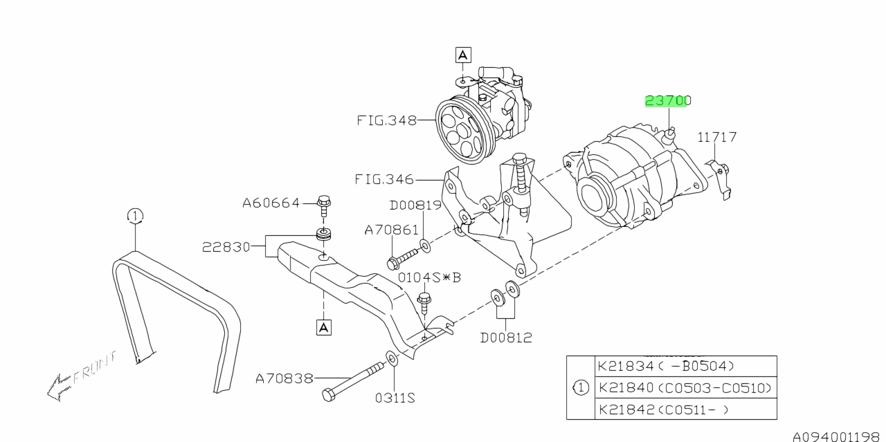Buy Genuine Subaru 23700AA520 Alternator Assembly. Prices, fast ...