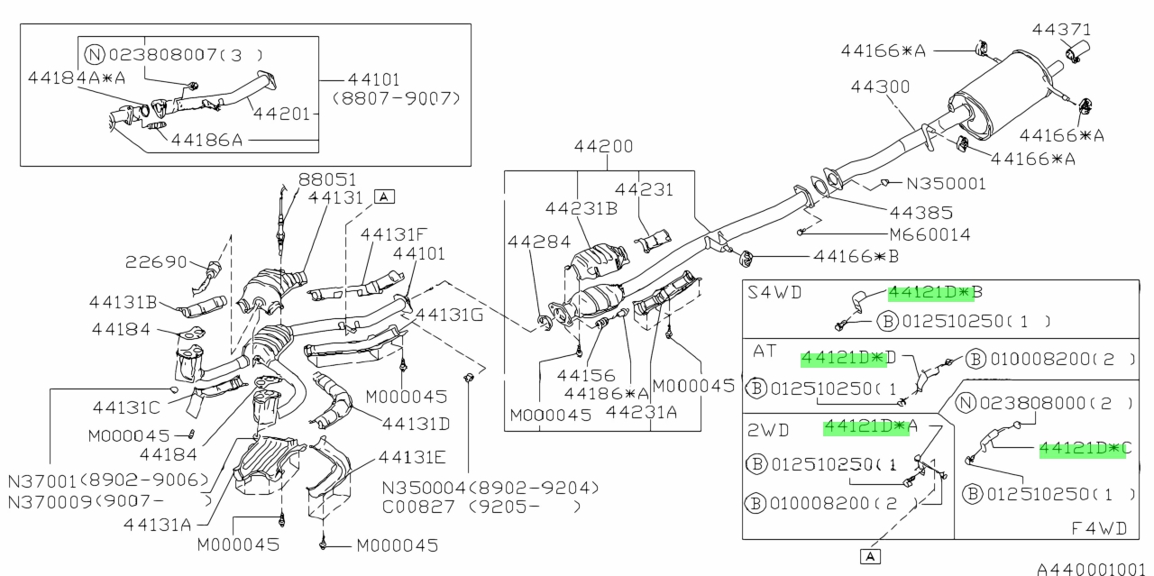 Buy Genuine Subaru 44021AA090 Bracket-Exhaust Pipe Hanger. Prices, fast ...