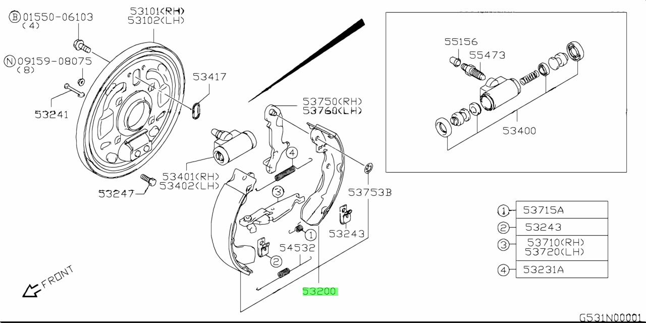 Buy Genuine Suzuki 5320067H00 Shoe Set, Brake. Prices, fast shipping ...