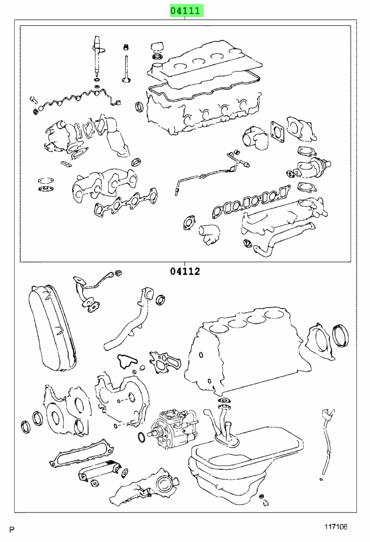 Buy Genuine Toyota 041110L081 (04111-0L081) Gasket Kit, Engine Overhaul ...
