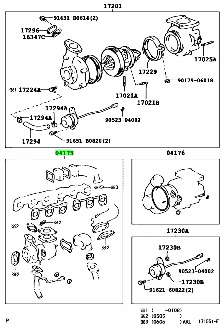 Buy Genuine Toyota 0417517110 (04175-17110) Gasket Kit, Turbocharger ...