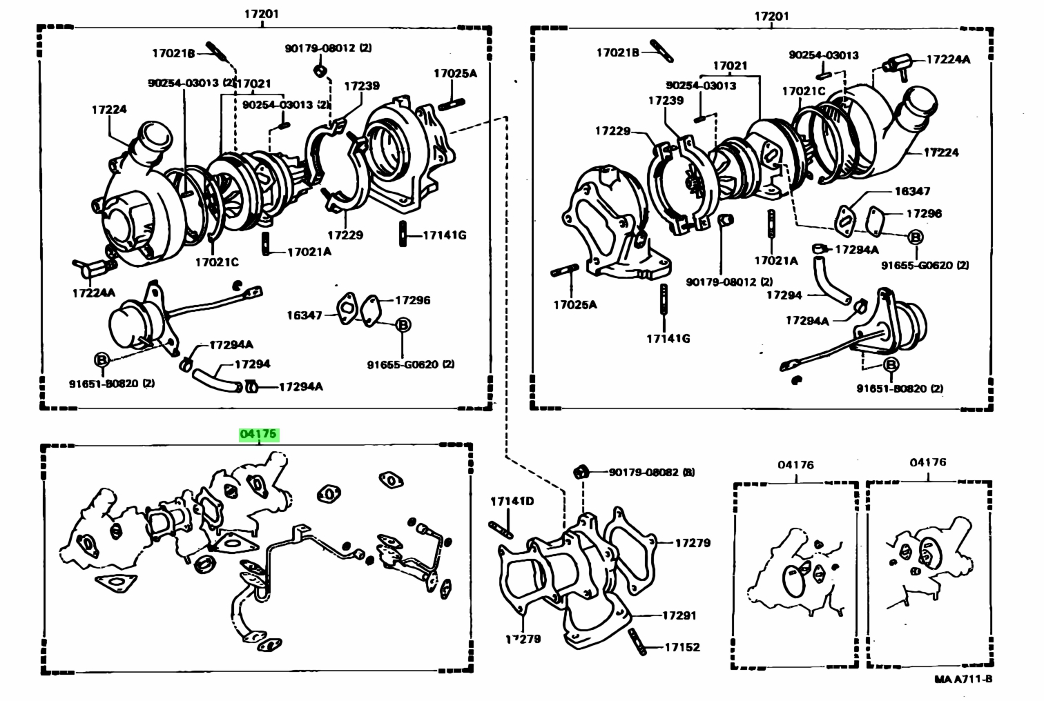 Buy Genuine Toyota 0417542010 (04175-42010) Gasket Kit, Turbocharger ...