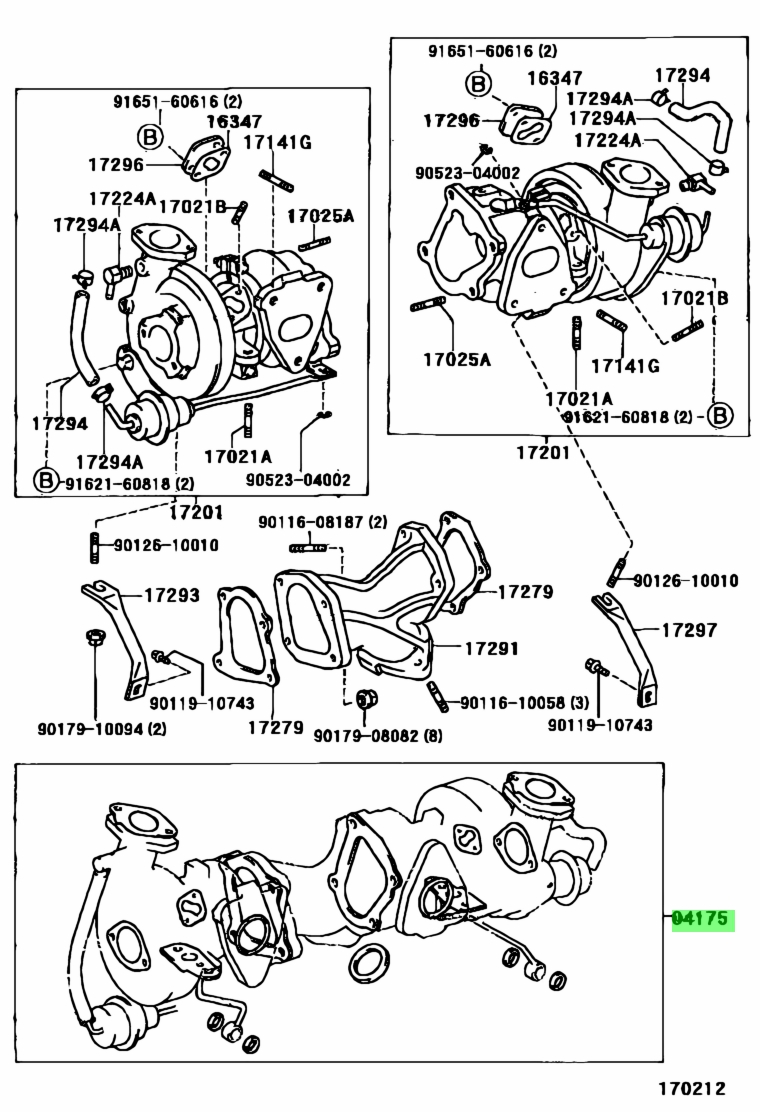 Buy Genuine Toyota 0417546010 (04175-46010) Gasket Kit, Turbocharger ...