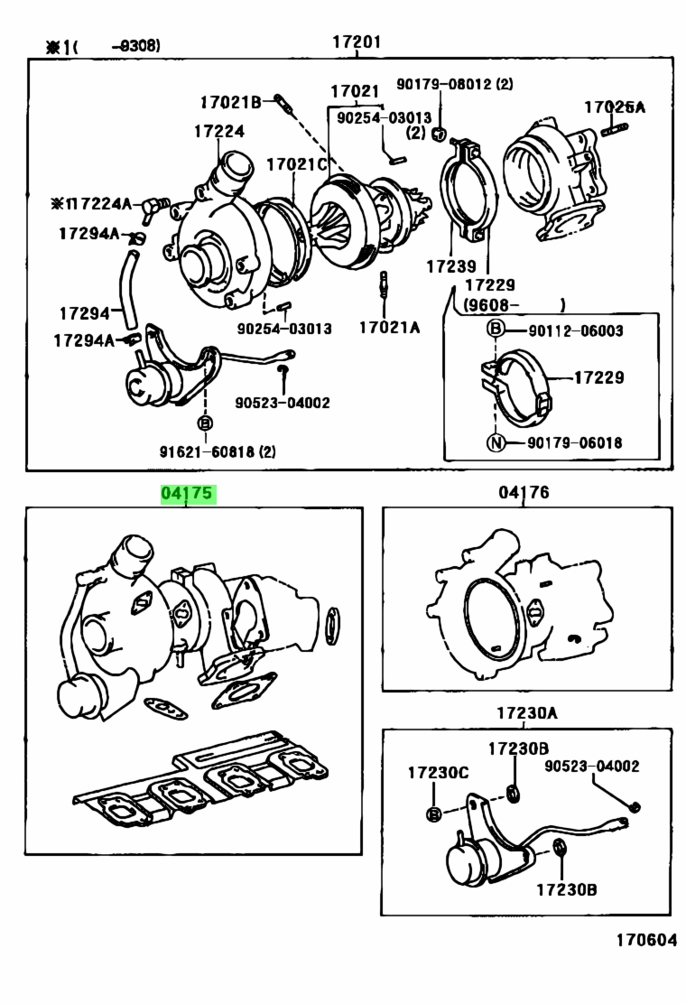Buy Genuine Toyota 0417564040 (04175-64040) Gasket Kit, Turbocharger ...