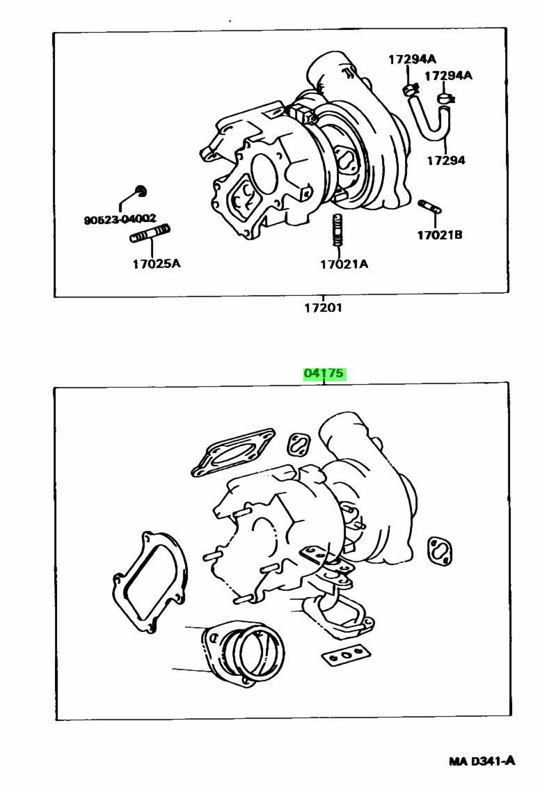 Buy Genuine Toyota 0417574040 (04175-74040) Gasket Kit, Turbocharger ...