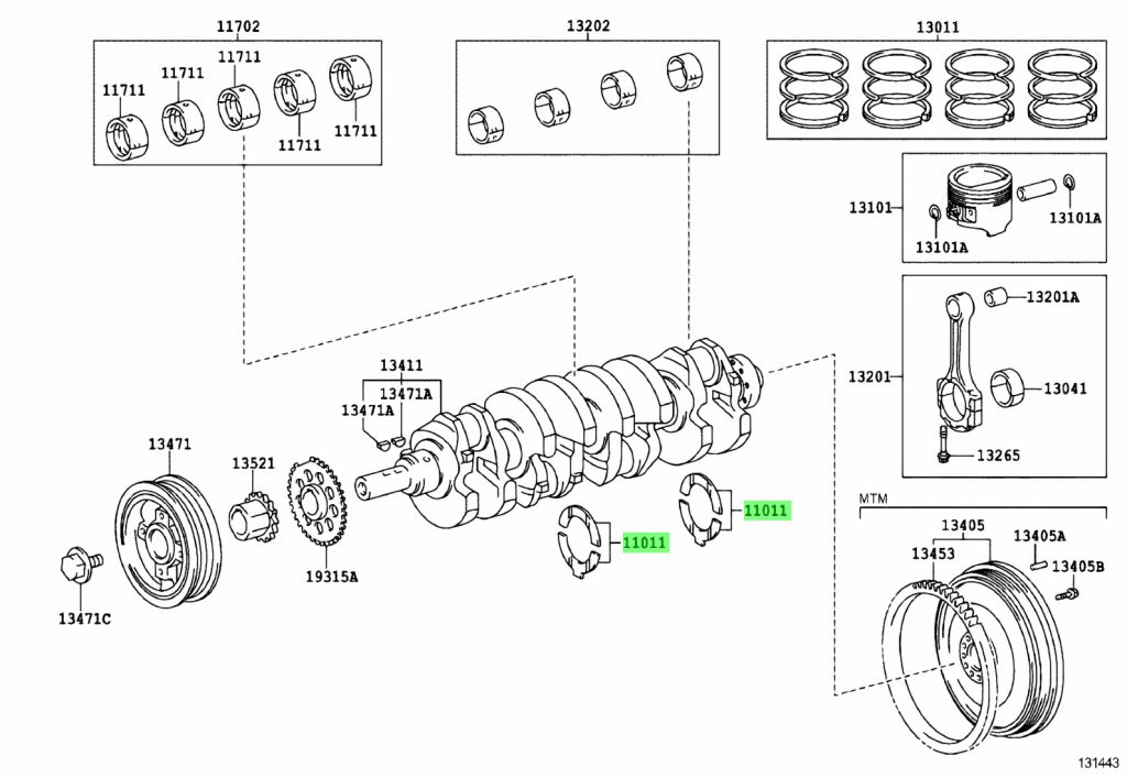 Buy Genuine Toyota 110110C010 (11011-0C010) Washer Set, Crankshaft ...