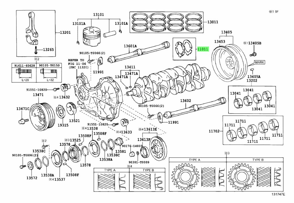 Buy Genuine Toyota 110110L020 (11011-0L020) Washer Set, Crankshaft ...