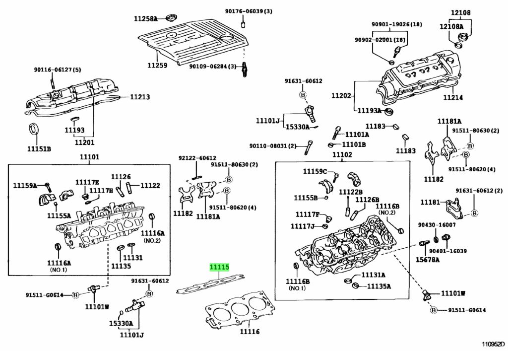 Buy Genuine Toyota 1111520010 (11115-20010) Gasket, Cylinder Head ...