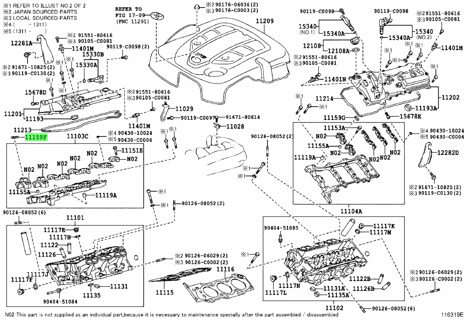 Buy Genuine Toyota 111590P020 (11159-0P020) Gasket, Camshaft Bearing ...