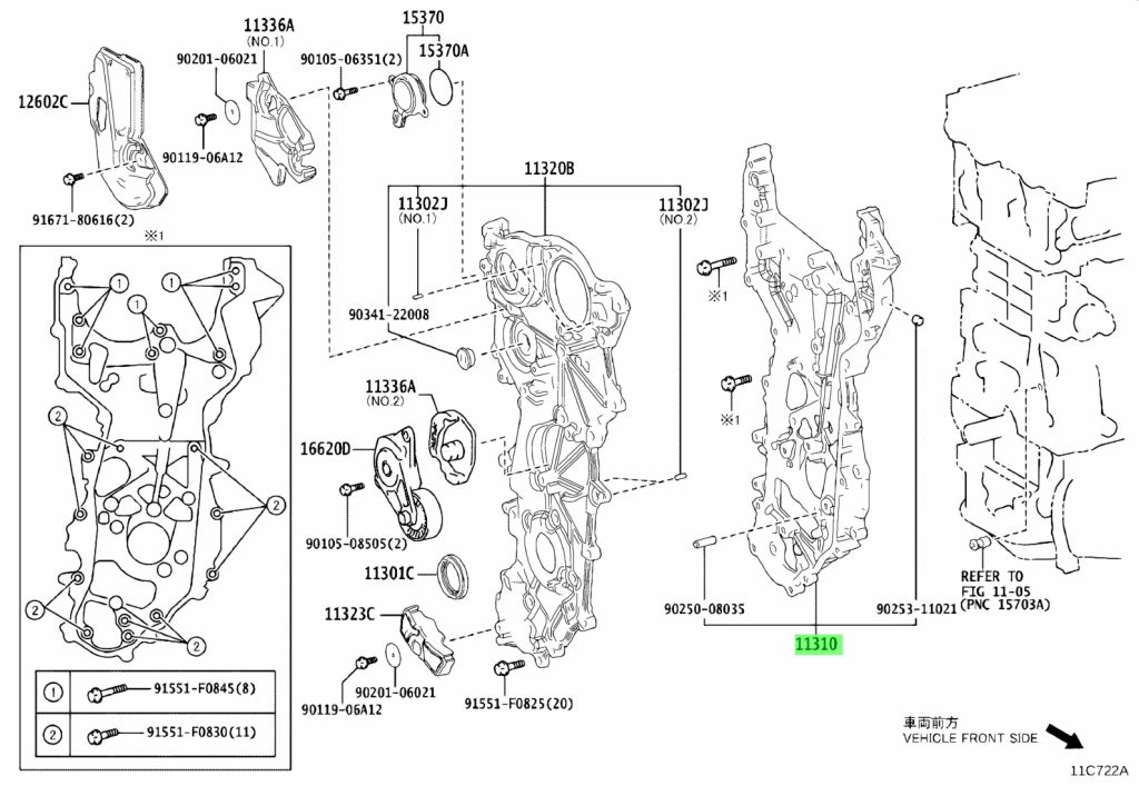 Buy Genuine Toyota 1131025030 (11310-25030) Cover Assy, Timing Chain ...