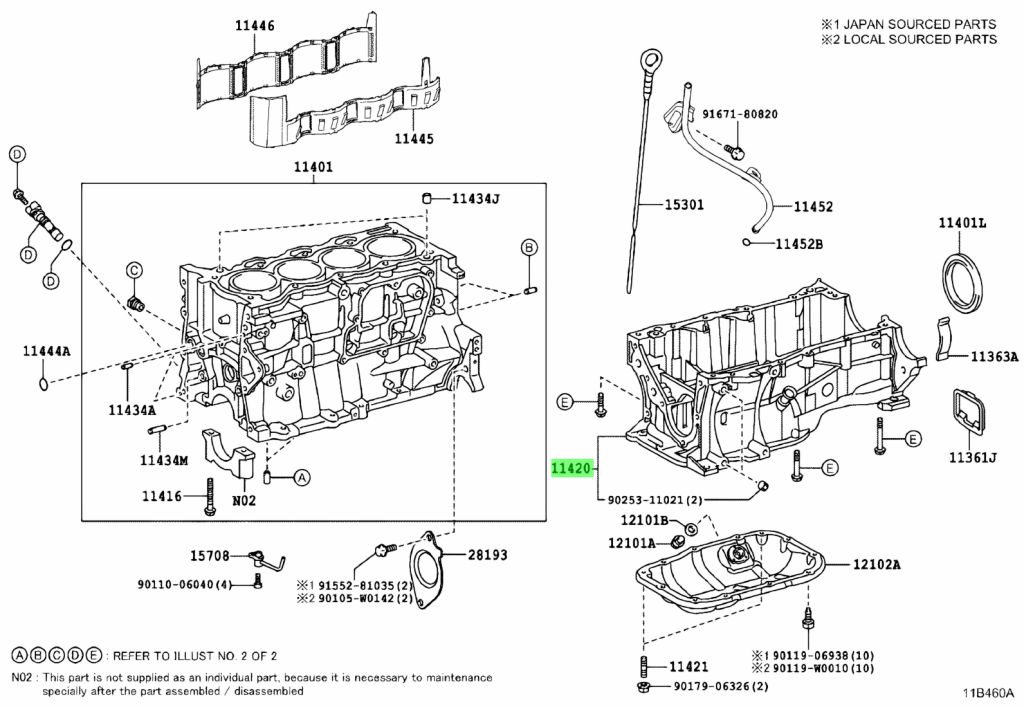 Buy Genuine Toyota 114200T080 (11420-0T080) Crankcase Assy, Stiffening ...