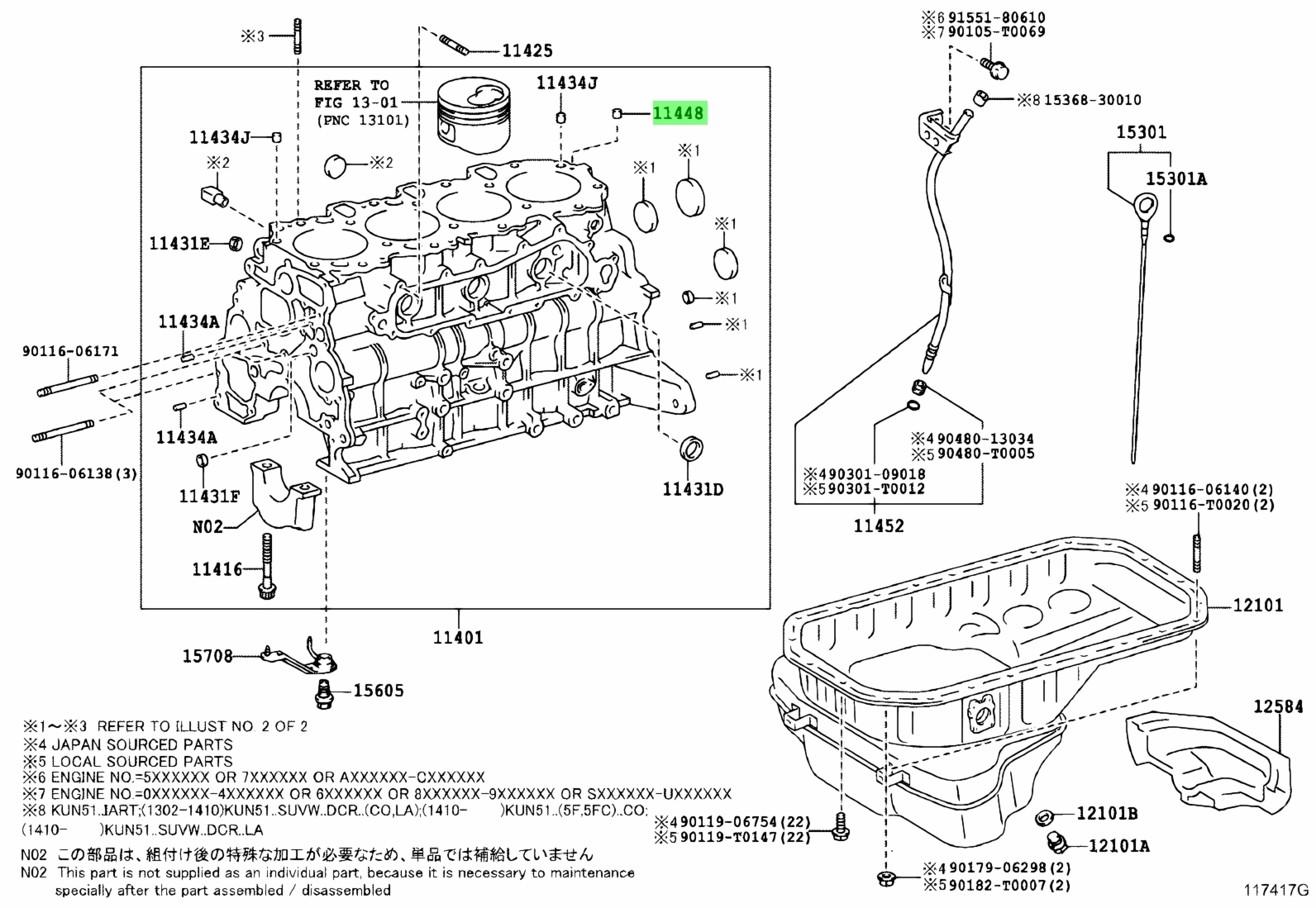 Buy Genuine Toyota 1144867010 (11448-67010) Orifice, Cylinder Block Oil ...