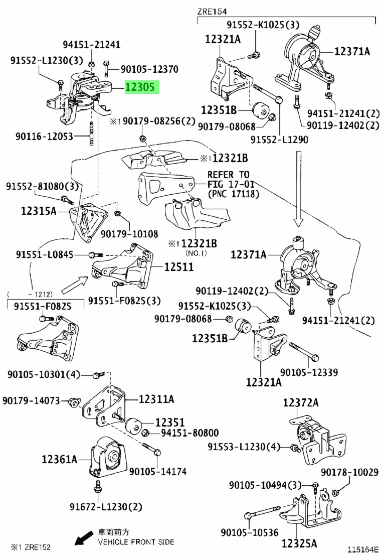 Купить Toyota 1230522370 (12305-22370) Опора. Цены, быстрая доставка ...