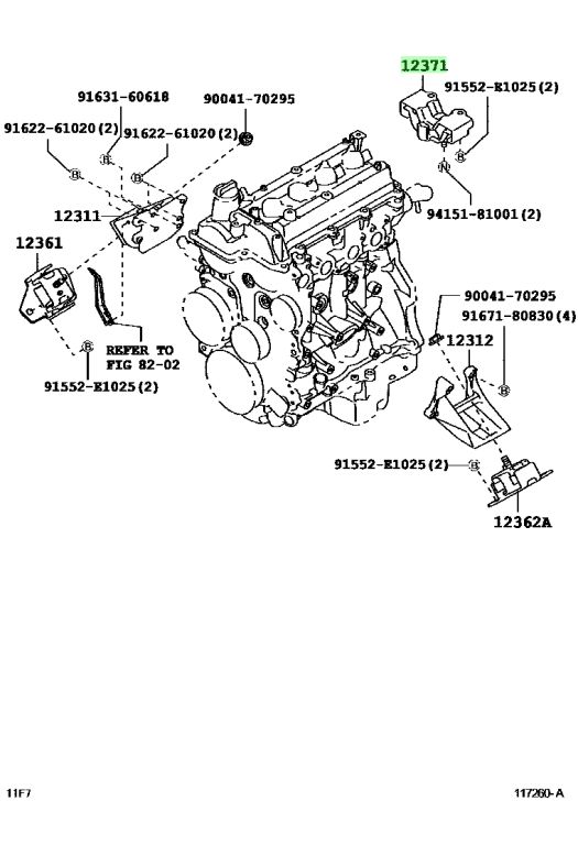 Buy Genuine Toyota 12371BZ121 (12371-BZ121) Insulator, Engine Mounting ...