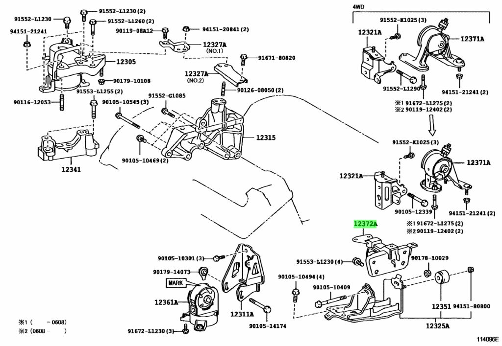 Buy Genuine Toyota 1237228390 (12372-28390) Insulator, Engine Mounting ...
