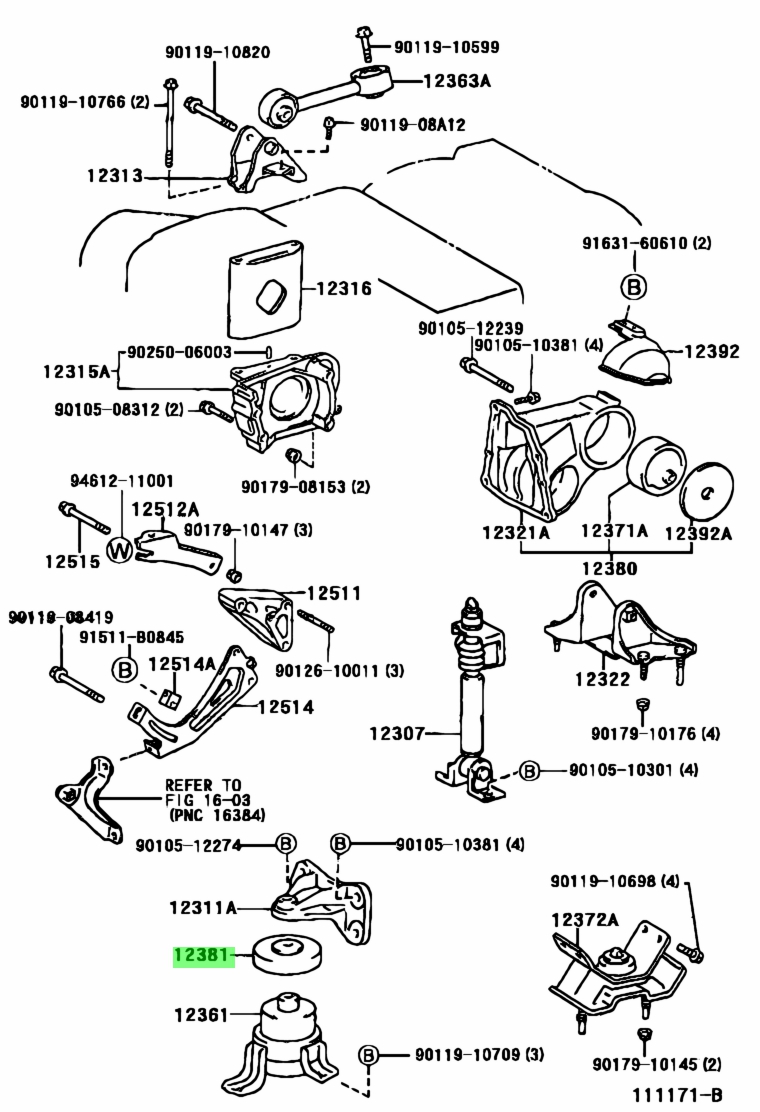 Купить Toyota 1238120030 (12381-20030) Stabilizer, Engine. Цены ...