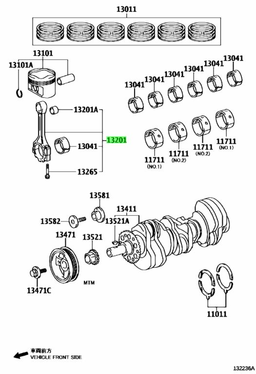 Buy Genuine Toyota 132010E020C0 (13201-0E020-C0) Rod Sub-Assy ...