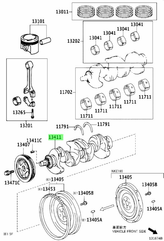 Buy Genuine Toyota 1340121020 (13401-21020) Crankshaft. Prices, fast ...