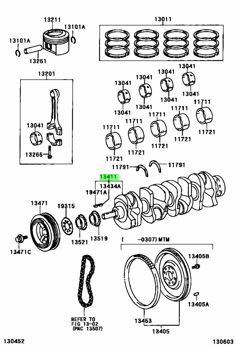Buy Genuine Toyota 1340122020 (13401-22020) Crankshaft. Prices, fast ...