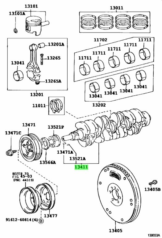 Купить Toyota 1340154061 (13401-54061) Коленвал. Цены, быстрая доставка ...