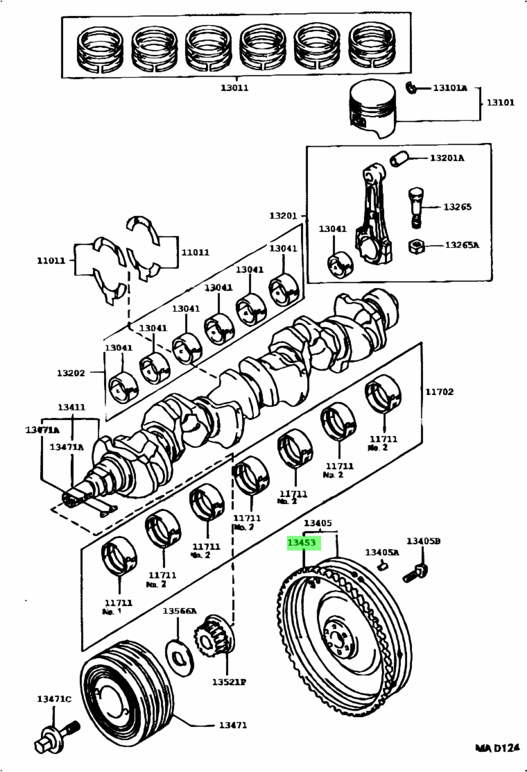 Buy Genuine Toyota 1345320010 (13453-20010) Gear, Flywheel Ring. Prices ...