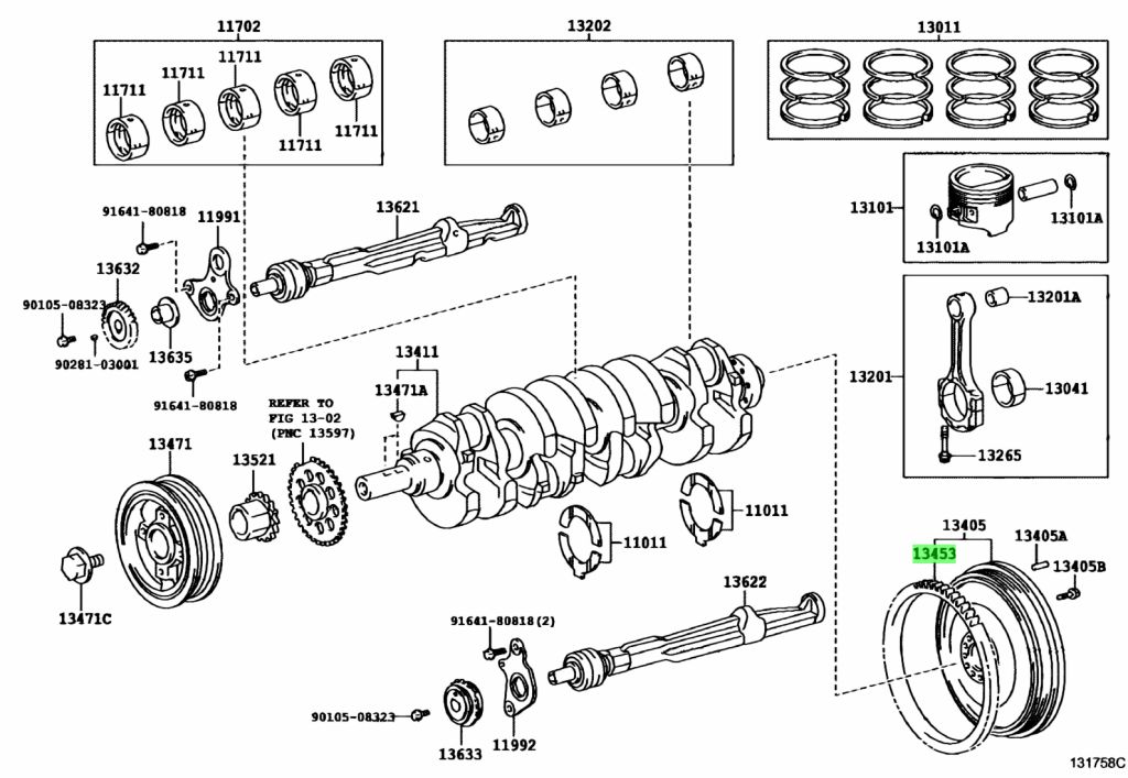 Buy Genuine Toyota 13453E0080 (13453-E0080) Gear, Flywheel Ring. Prices ...