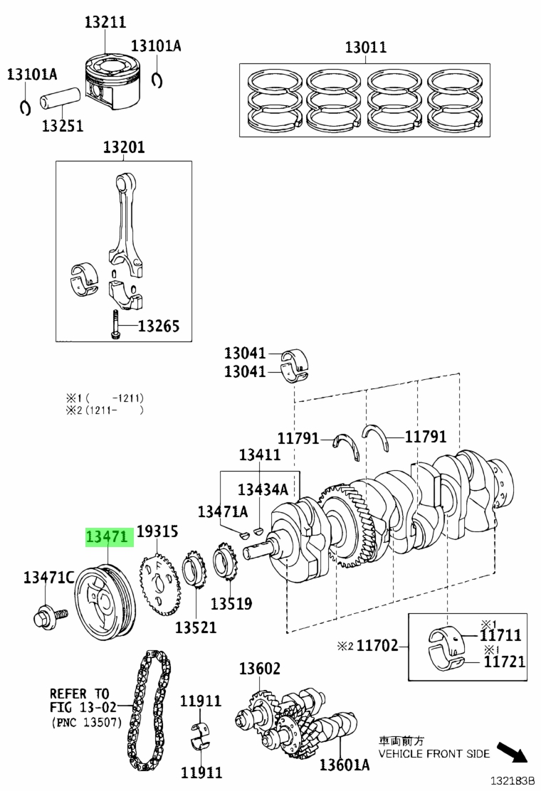 Купить Toyota 134700H030 (13470-0H030) Pulley, Crankshaft. Цены ...