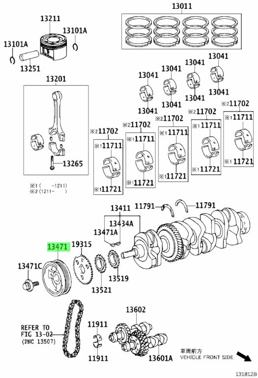 Купить Toyota 134700H030 (13470-0H030) Pulley, Crankshaft. Цены ...