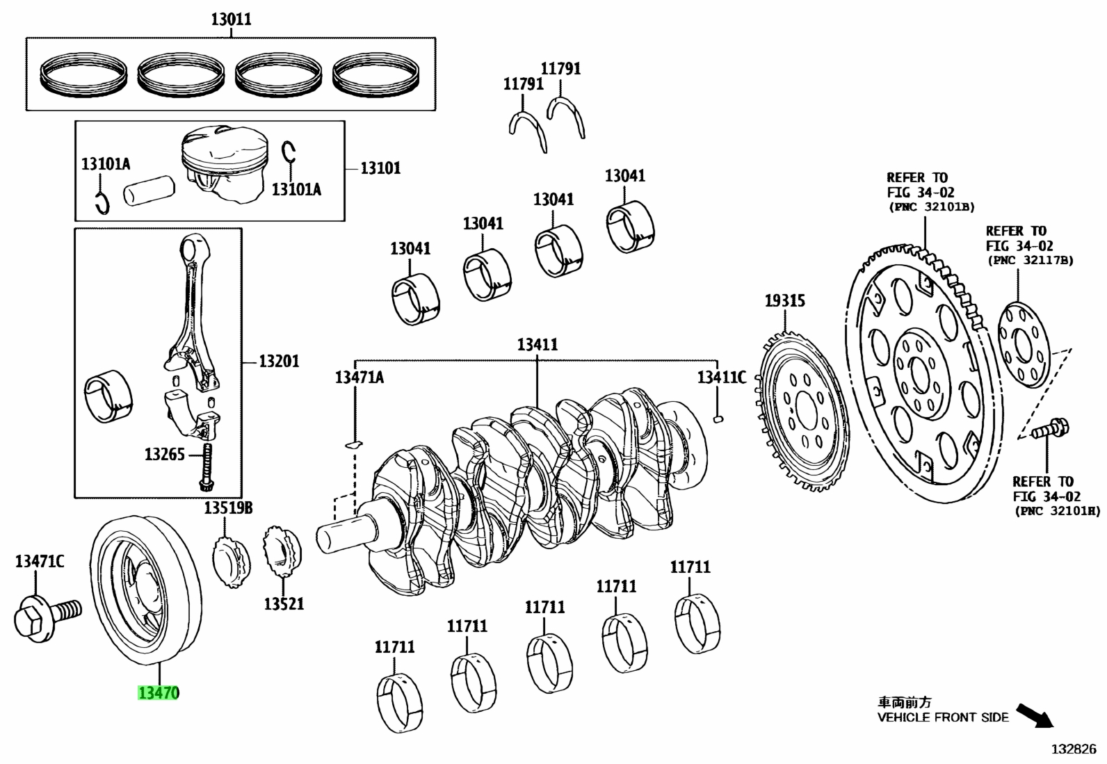 Buy Genuine Toyota 1347024010 (13470-24010) Pulley Assy, Crankshaft ...
