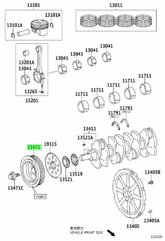 Buy Genuine Toyota 1347037020 (13470-37020) Pulley, Crankshaft. Prices ...