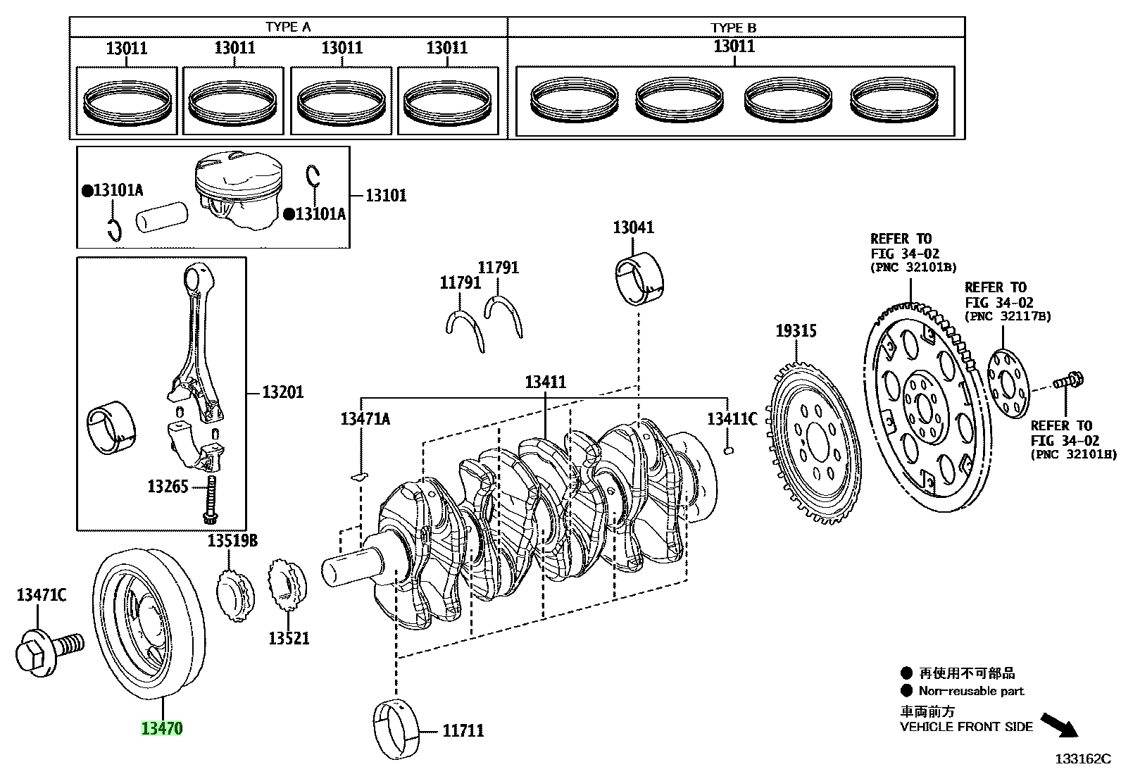 Buy Genuine Toyota 13470F2010 (13470-F2010) Pulley Assy, Crankshaft ...